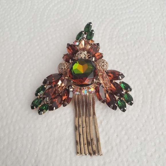 unbranded | Jewelry | Vintage Multi Stones Tree Shaped Brooch Goldtone ...